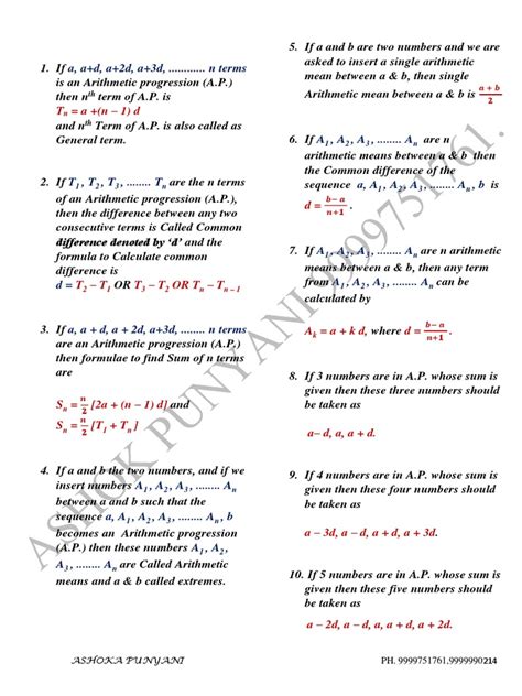 Formulae Of Sequence And Series Pdf Mathematical Structures