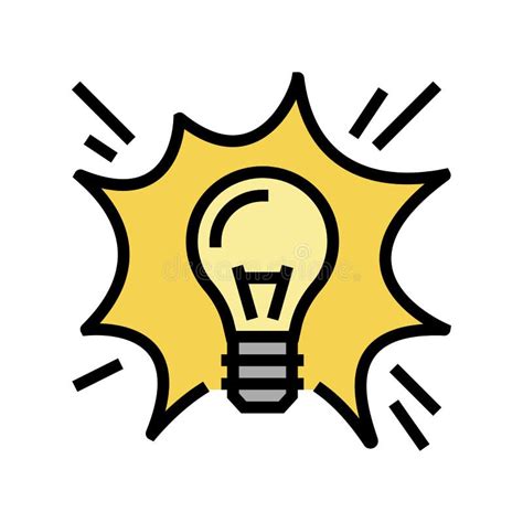 Bright Light Bulb Color Icon Vector Illustration Stock Vector Illustration Of Sign Symbol
