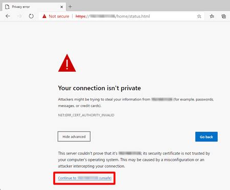 When Accessing Web Based Management Via Https I Get A Security Warning That The Connection Is