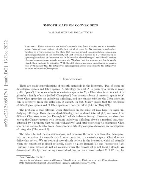 Pdf Smooth Maps On Convex Sets