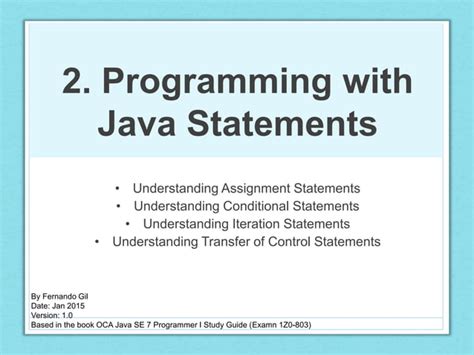 oca java 2 programming with java statements ppt