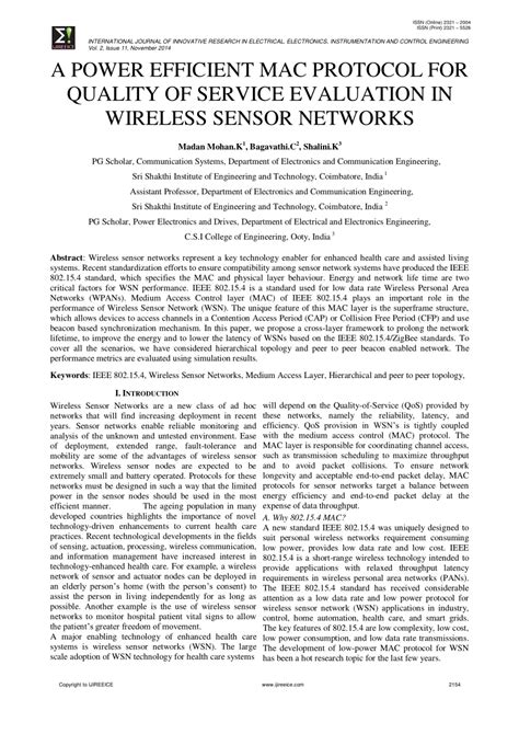 Pdf A Power Efficient Mac Protocol For Quality Of Service Evaluation