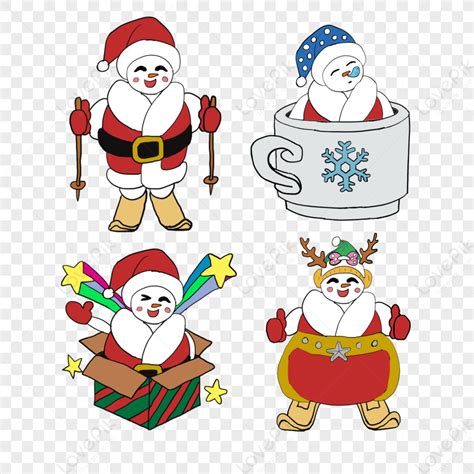 손으로 그린 크리스마스 눈사람 일러스트명랑한만화캐릭터 Png 일러스트 무료 다운로드 Lovepik