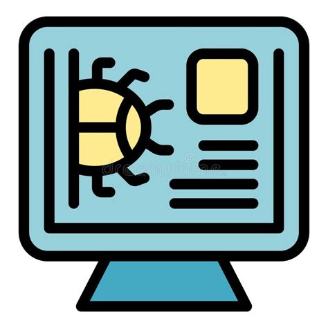 Computer Bug Infecting Operating System On Monitor Screen Stock Illustration Illustration Of