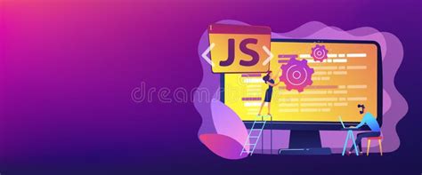 JavaScript Concept Banner Header Stock Vector Illustration Of Modern Javascript