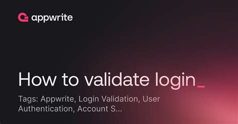 How To Validate Login Threads Appwrite
