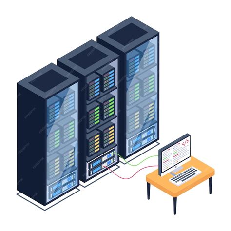 Premium Vector A Server Room Icon In Isometric Design Premium Download