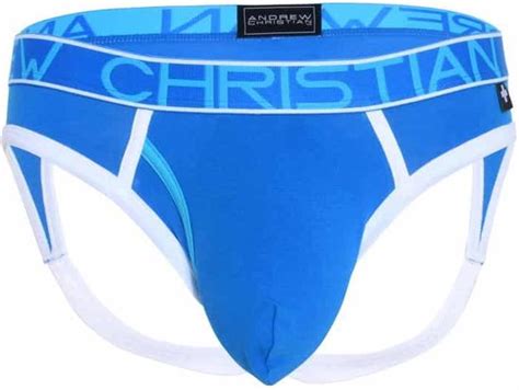 Andrew Christian Fly Locker Room Jock W Almost Naked Aqua MAAT XS
