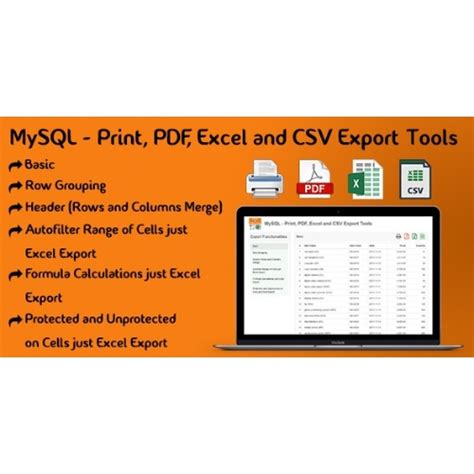 Mysql Print Pdf Excel And Csv Export Tools At 349 Only Wpshop