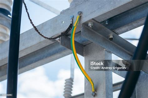 Electrical High Voltage Ground Copper Bar At Modern Power Plant Grounding Electric Bar Cables