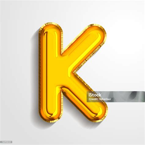 금 금속 헬륨 알파벳 풍선 호일 문자 K 현실적인 3d 렌더링 공기 풍선 황금 풍선 알파벳 벡터 그림의 컬렉션입니다 알파벳 K에 대한 스톡 벡터 아트 및 기타 이미지