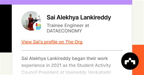 Sai Alekhya Lankireddy Trainee Engineer At Dataeconomy The Org