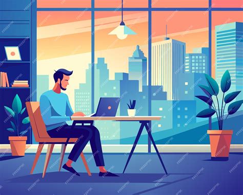 Designer Secretary Man With A Laptop Programmer Tester Digital Artist