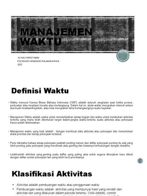 Manajemen Waktu | PDF | Karier & Perkembangan