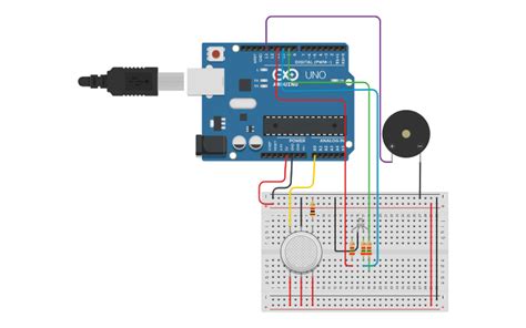 Circuit Design Gas Sensor Buzzer Tinkercad
