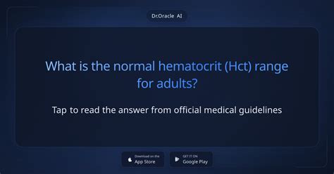 What Is The Normal Hematocrit Hct Range For Adults