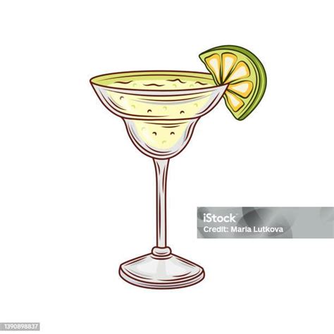 마가리타 칵테일 석회와 소금 조각으로 손으로 그린 알코올 음료 벡터 일러스트 레이 션 마르가리타에 대한 스톡 벡터 아트 및 기타 이미지 마르가리타 유리잔