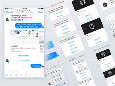Facebook Messenger Ui Kit For Chatbots Free Sketch Resource Sketch