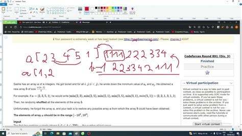 Codeforces Round 891 Div 3 C Assembly Via Minimums C