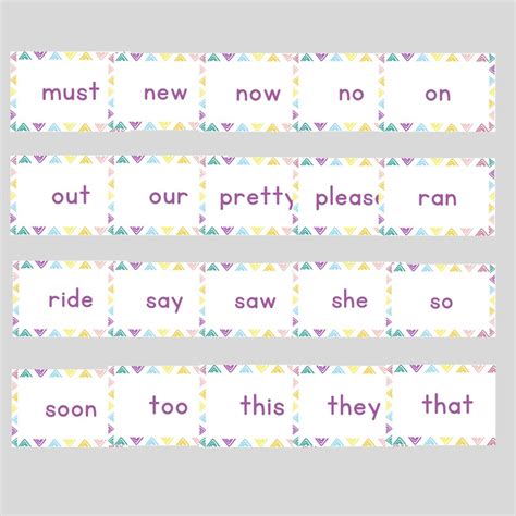 Printable Dolch Words Flashcards