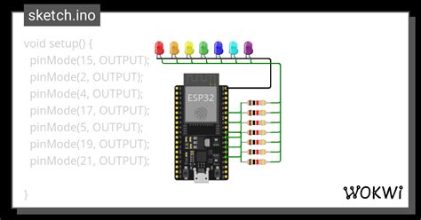 Luces Led Wokwi Esp32 Stm32 Arduino Simulator