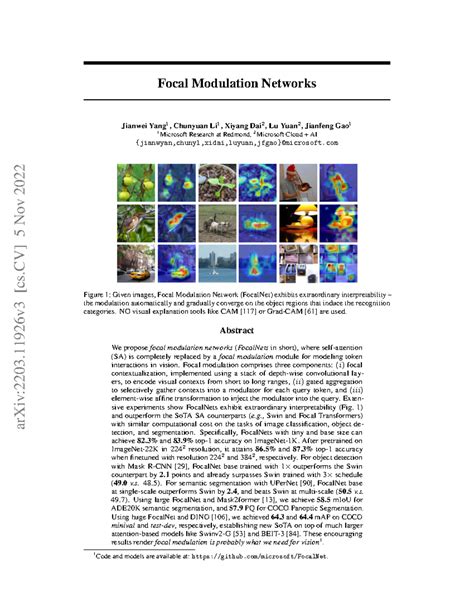 Research Reading Cold Diffusion Focal Modulation Networks Jianwei
