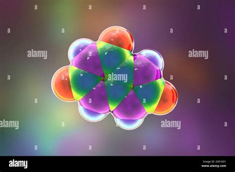 Illustration Of The Molecular Structure Of Uric Acid A Compound With