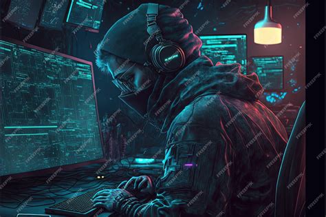 Premium Photo A Hacker Working On Computer Internet Security Network