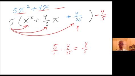 Completing The Square Of A Quadratic With A Coefficient Other Than 1 Youtube