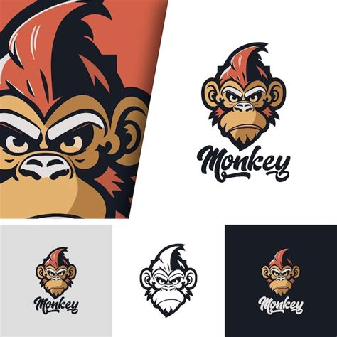 Mascot Logo Monkey Vector Premium Vector