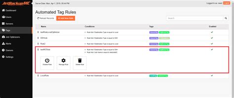 Tag Rule Settings — Jetbackup Management Console Documentation Documentation