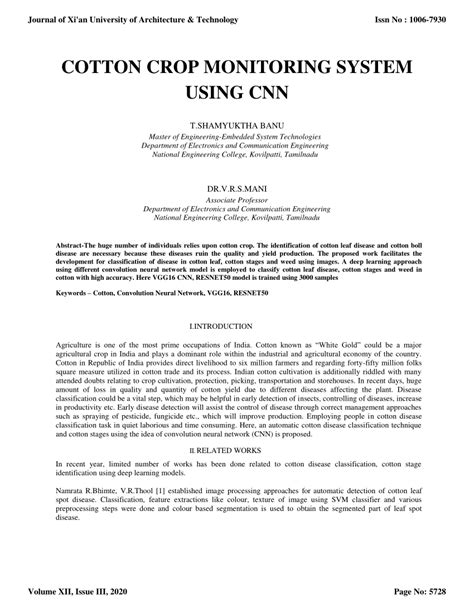 Pdf Cotton Crop Monitoring System Using Cnn