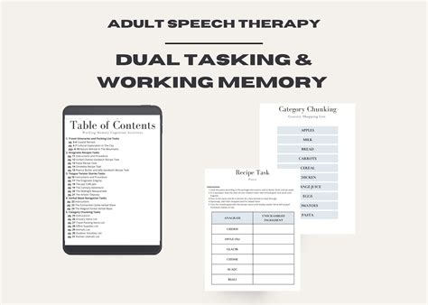 Working Memory Dual Tasking Activities For Adult Speech Therapy