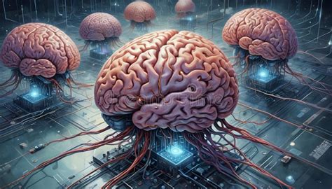 Quantum Computer Style Realistic 3d Fusion Of Human Brains Biological Computing Ai Agi