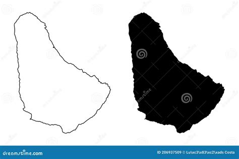 Barbados Silhouette Maps Stock Illustration Illustration Of National