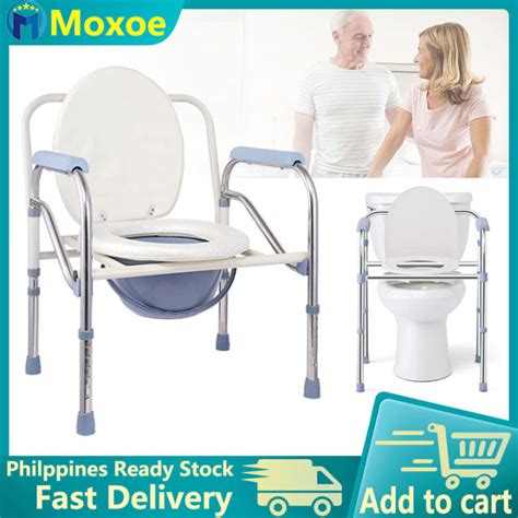 Folding Bedside Commode Chair Bedside And Bathroom Steel 3 In 1