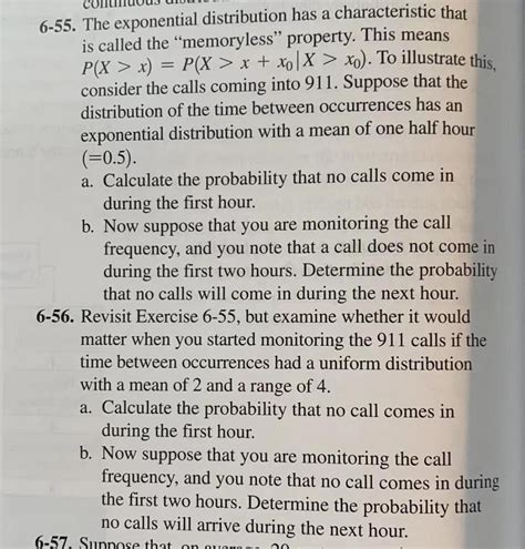 Solved A 6 55 The Exponential Distribution Has A