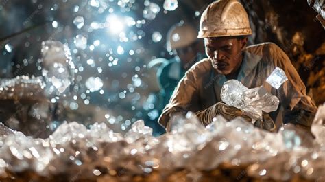 Premium Photo Workers In A Diamond Mine Showcasing The Extraction Of