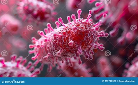 Microscopic Examination Reveals Intricate Details Of Virus Structure Stock Image Image Of