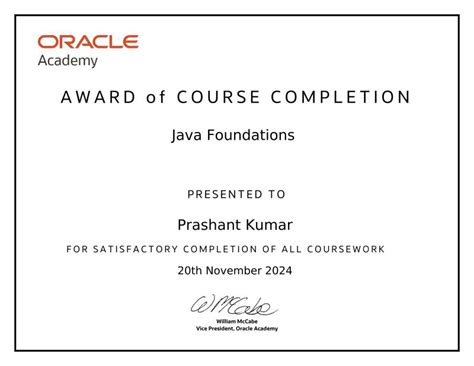 Prashant Kumar On Linkedin Javaprogramming Oracleacademy Achievementunlocked Codingskills