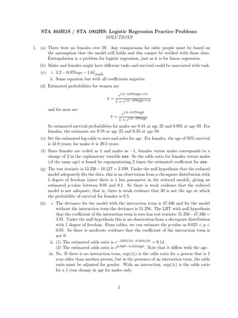 Logistic Pp Sol Pdf Logistic Regression Regression Analysis