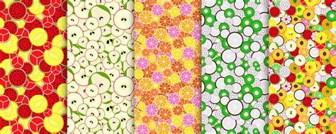 다채로운 원활한 과일 패턴의 컬렉션 밝은 여름 배경 활기찬 열대 질감 가리기에 대한 스톡 벡터 아트 및 기타 이미지 가리기