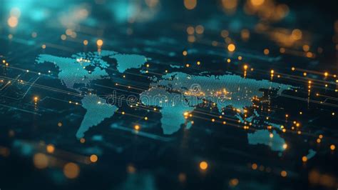 Global Network World Map Connection Technology Background Digital World Communication