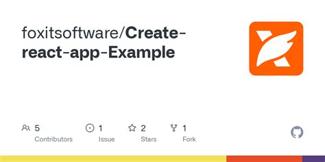 Github Foxitsoftwarecreate React App Example