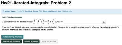 Solved 1 Point Evaluate The Iterated Integral