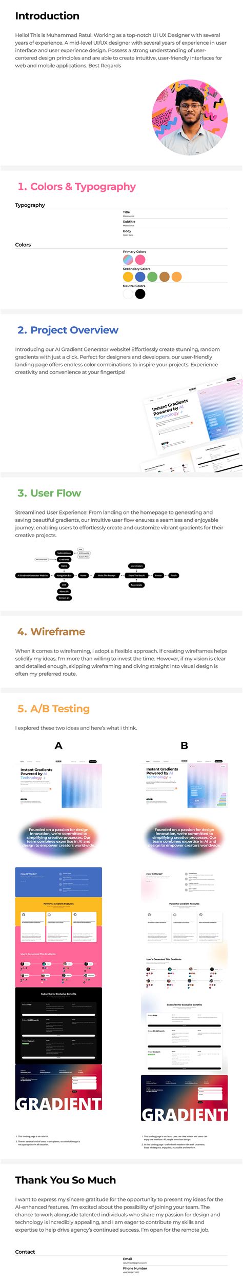 Ai Gradient Generator Website Concept Behance