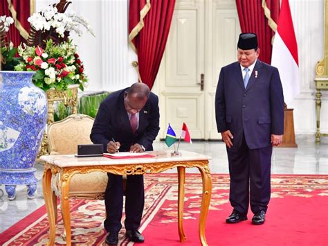 [FOTO] Presiden Prabowo Subianto Terima Kunjungan PM Kepulauan Solomon ...