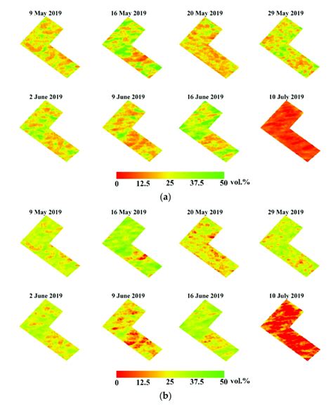 Soil Moisture Map For The Study Area A CIEM SMC Map B Dubois SMC Map Download Scientific