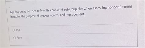 Solved Ap Chart May Be Used Only With A Constant Subgroup