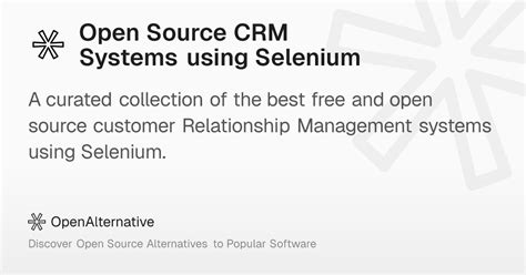 open source crm systems using selenium openalternative